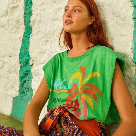 FARM Rio | Tops | Farm Rio Green Girls Rio Ipanema Graphic Tshirt ...